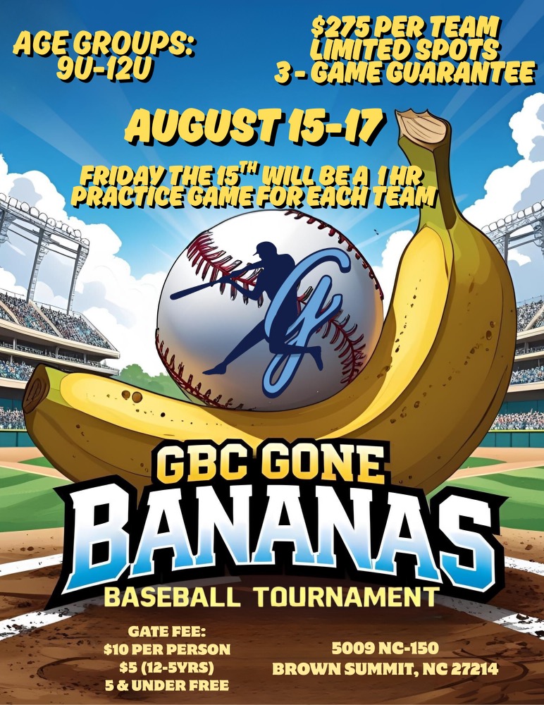 GBC Gone Bananas Baseball Tournament - Greensboro Batting Center